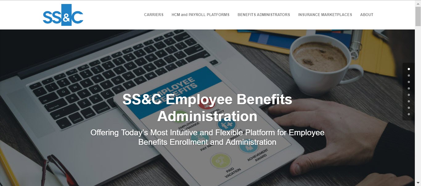 Landing Page for SS&C Technologies Employer Benefits Solutions